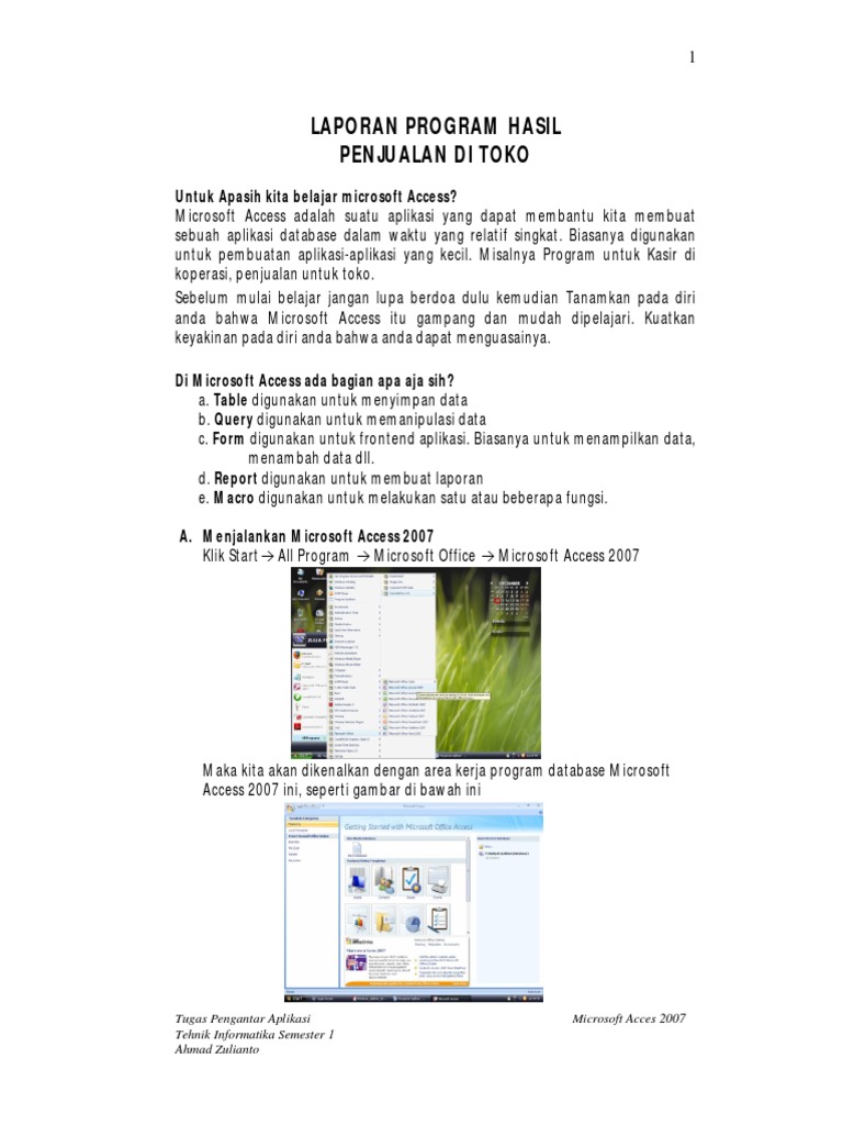 Panduan Lengkap Microsoft Access 2007 | PDF