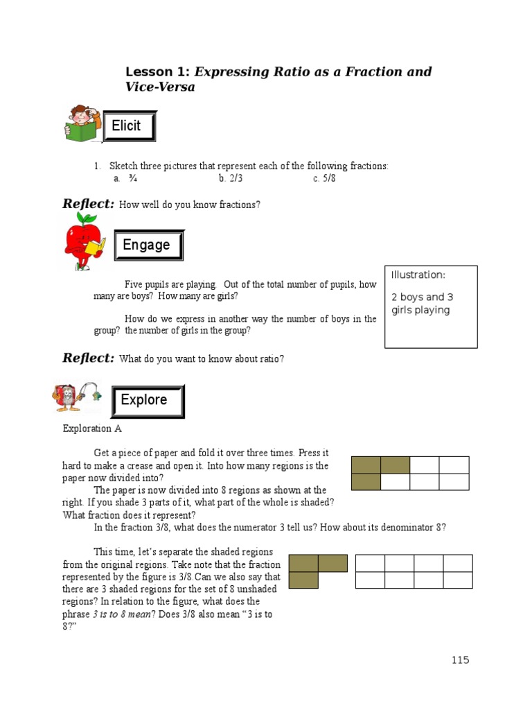Lesson 1. Expressing Ratio As Fraction and Vice-Versa - Ok | PDF ...