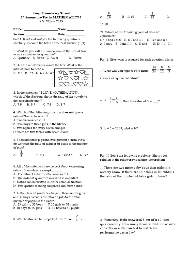 3rd Summative Test | PDF