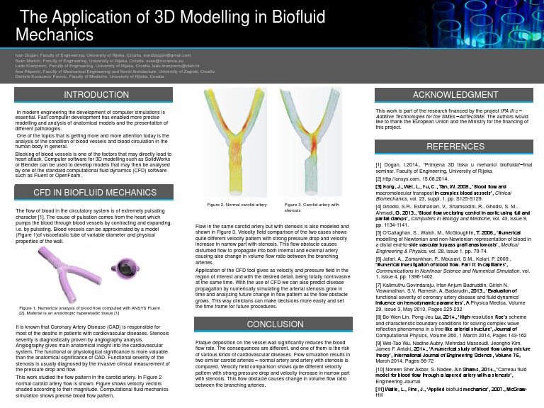 The Application of 3D Modelling in Biofluid Mechanics Poster | PDF ...
