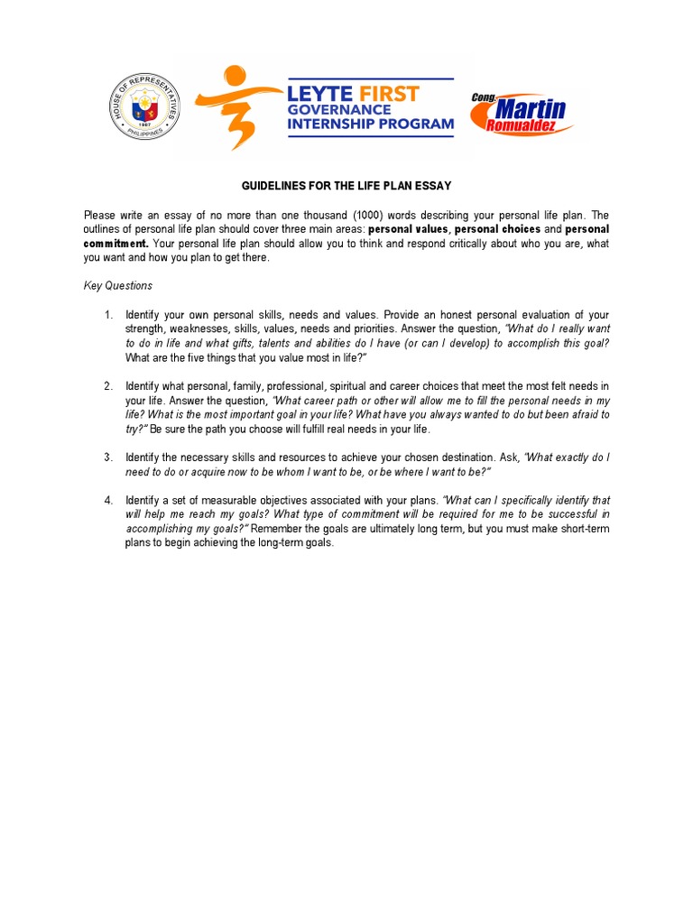 LFGIP Personal Life Plan Questionnaire | PDF | Goal | Applied Psychology