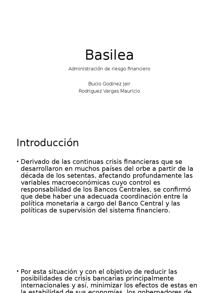 Basilea I II y III | PDF | Basilea Ii | Riesgo crediticio