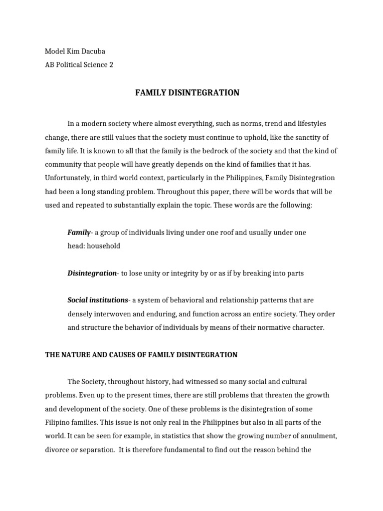 family disintegration | Family | Marriage | Free 30-day Trial | Scribd