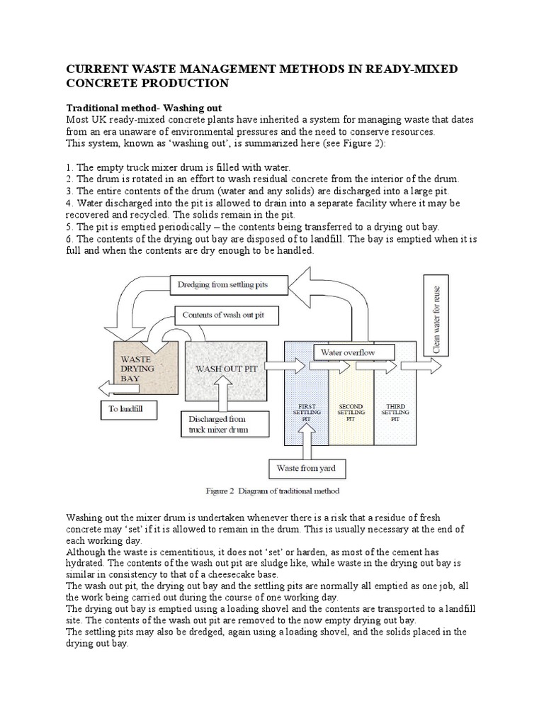 Current Waste Management Methods in Ready Mix Concrete | PDF | Concrete ...