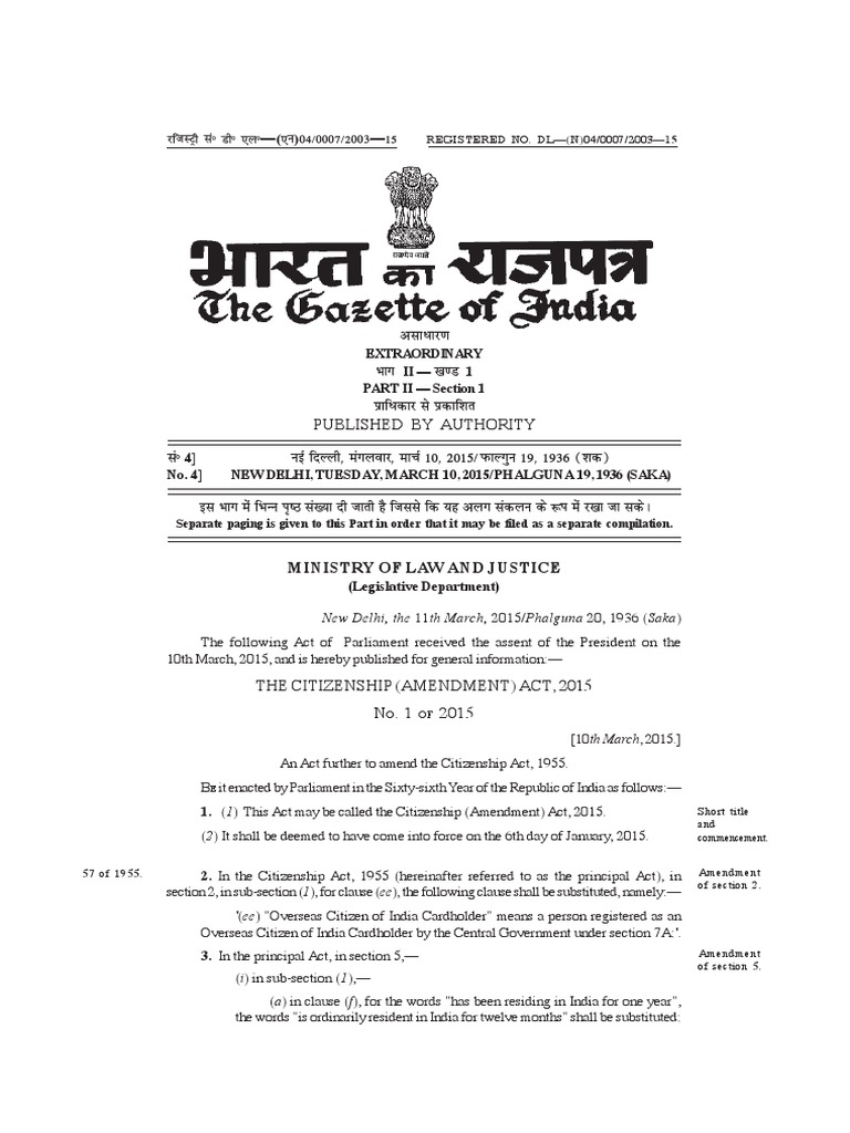 Indian Citizenship Act | PDF | International Law | Legal Documents
