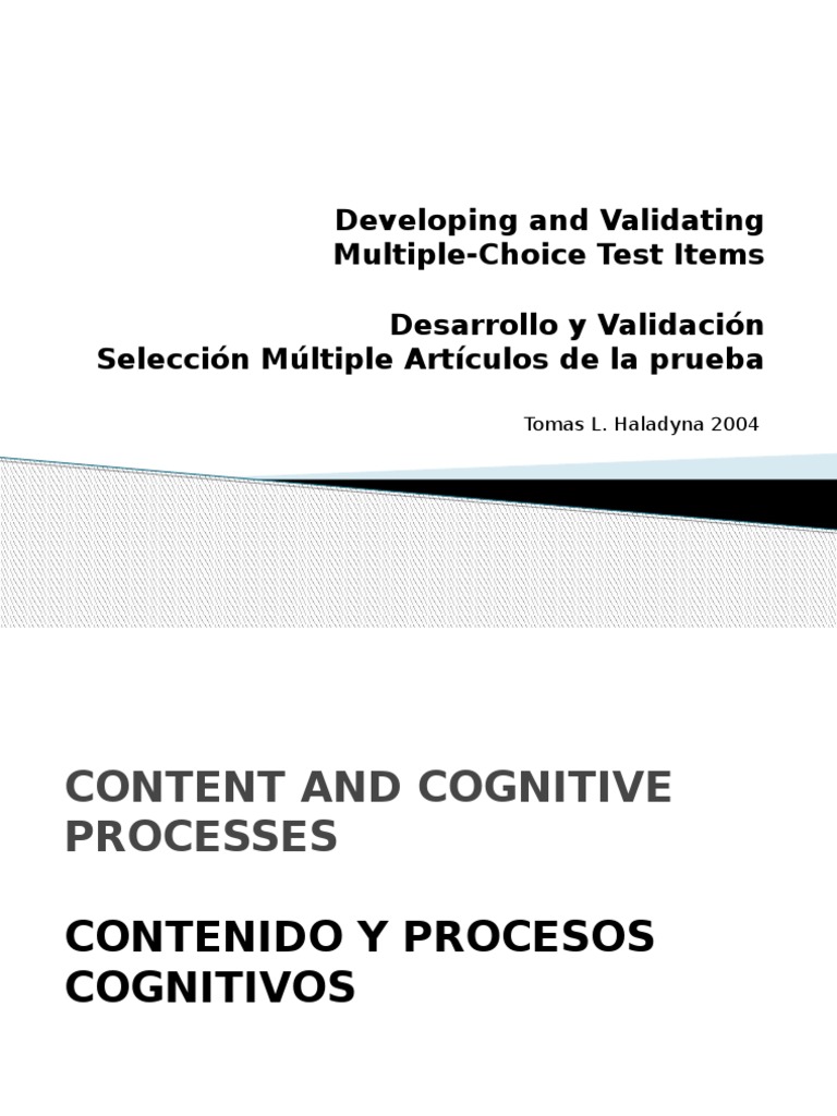 Haladyna Expo | PDF | Taxonomía (biología) | Conocimiento