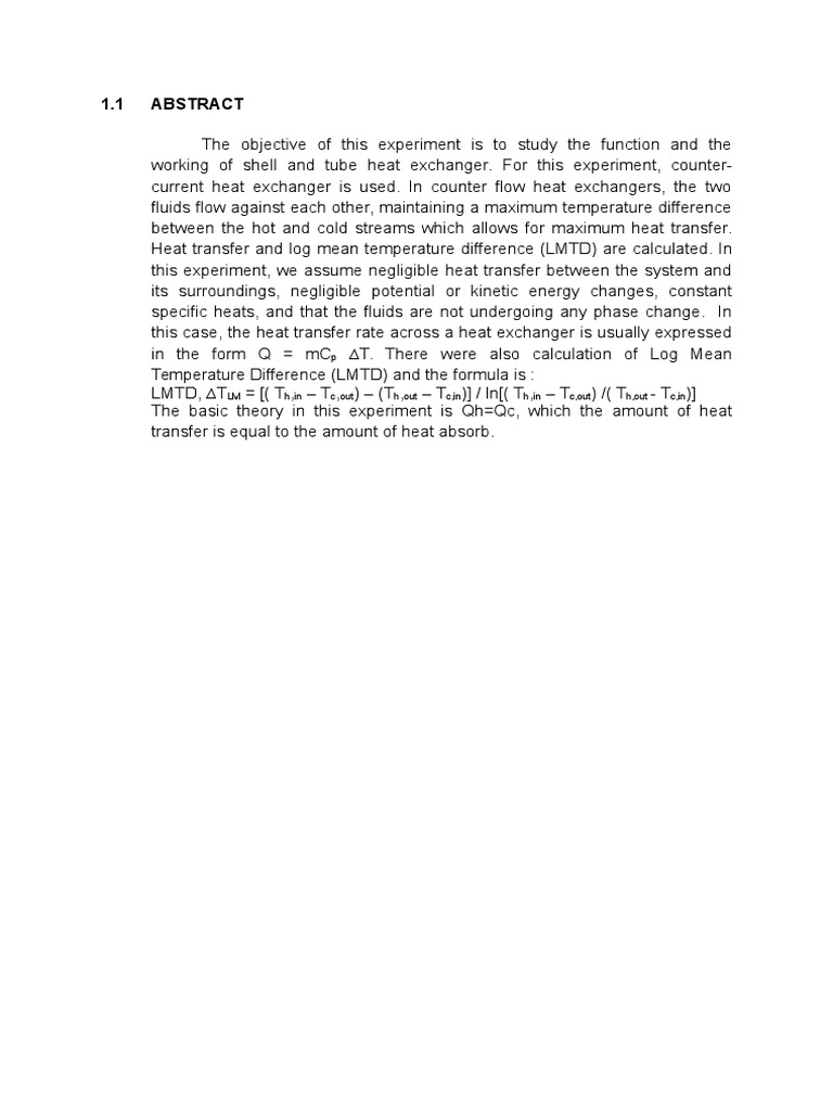Experiment of Shell & Tube Heat Exchanger | PDF | Heat Exchanger | Heat