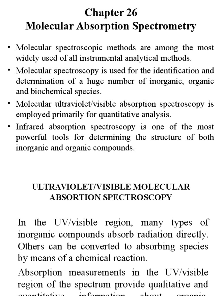 Molecular Absorption Spectrometry | PDF | Absorption Spectroscopy ...