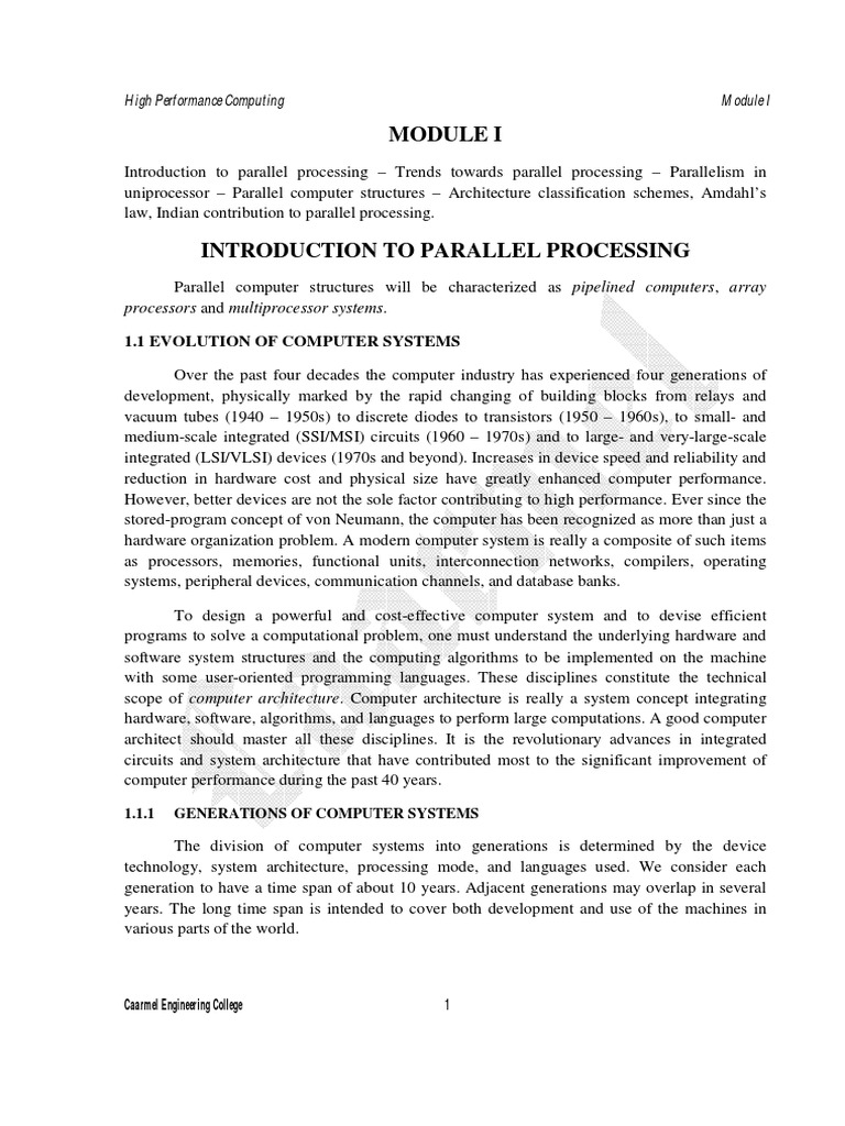 HPC Module 1 | PDF | Parallel Computing | Central Processing Unit