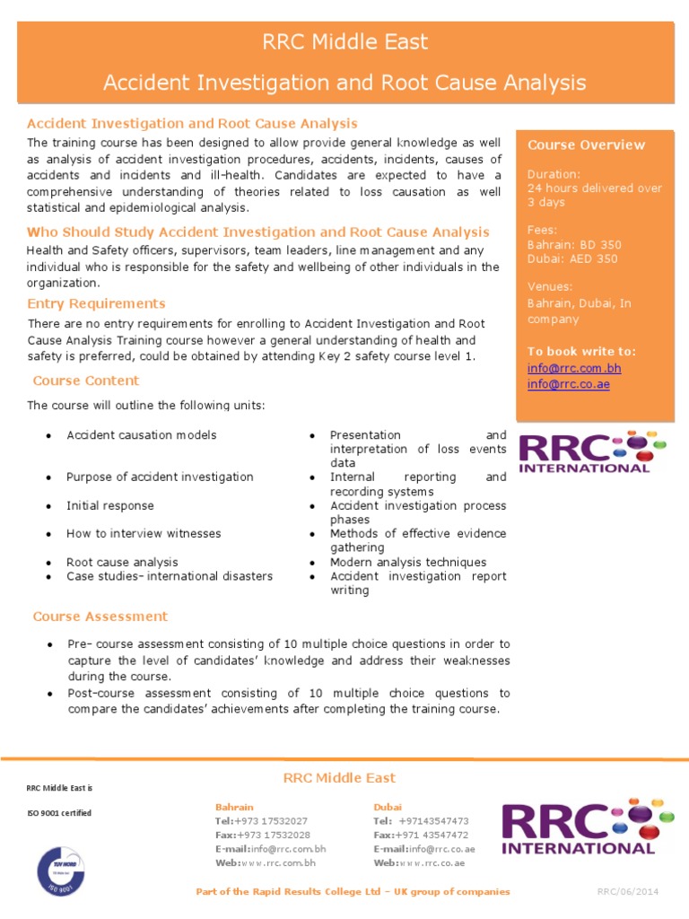 Accident Investigation and Root Cause Analysis | PDF | Causality ...