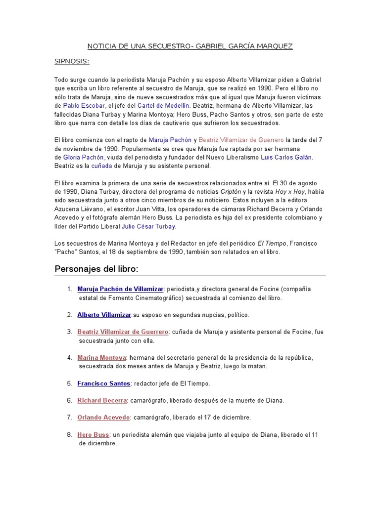 Secuestro de Maruja Pachón y Beatriz Villamizar | PDF | Colombia ...