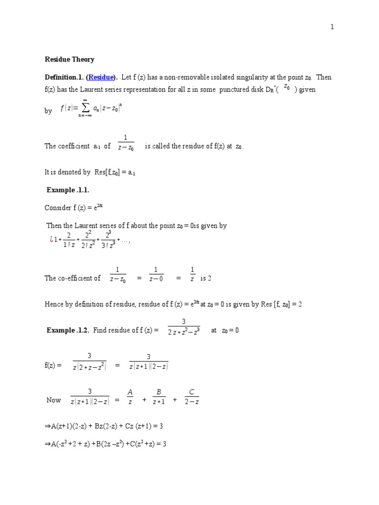 Cauchy Residue Theorem Explained | PDF | Integral | Complex Analysis