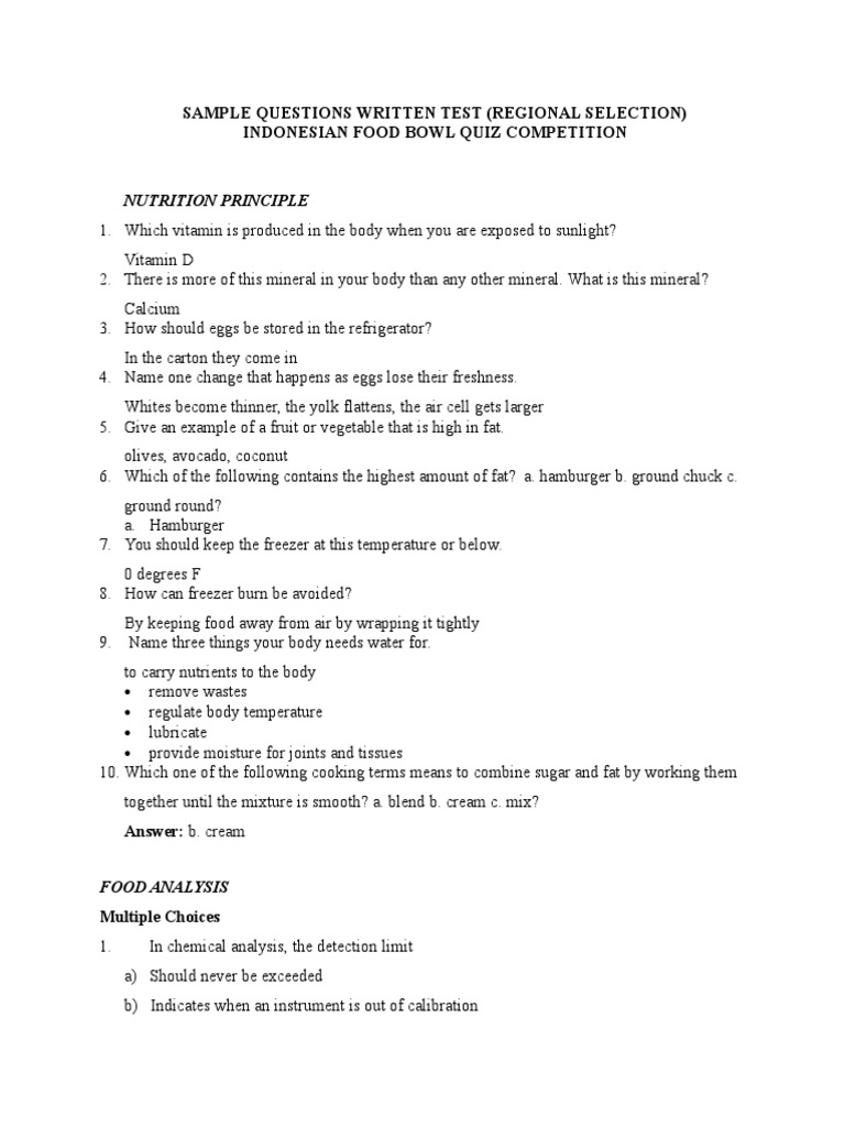 Sample Questions Written Test | PDF | Gas Chromatography | Chromatography