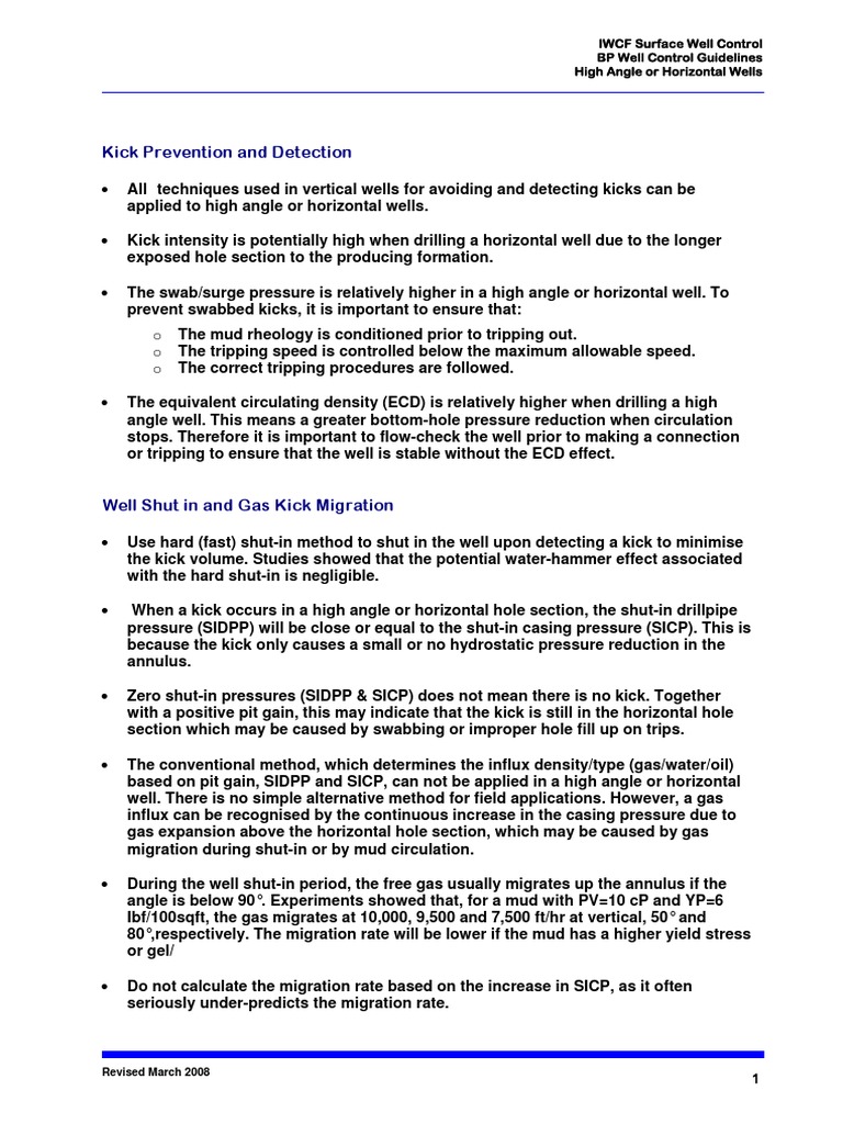 20.well Control Guidelines For Horizontal Wells | PDF | Gases | Chemistry