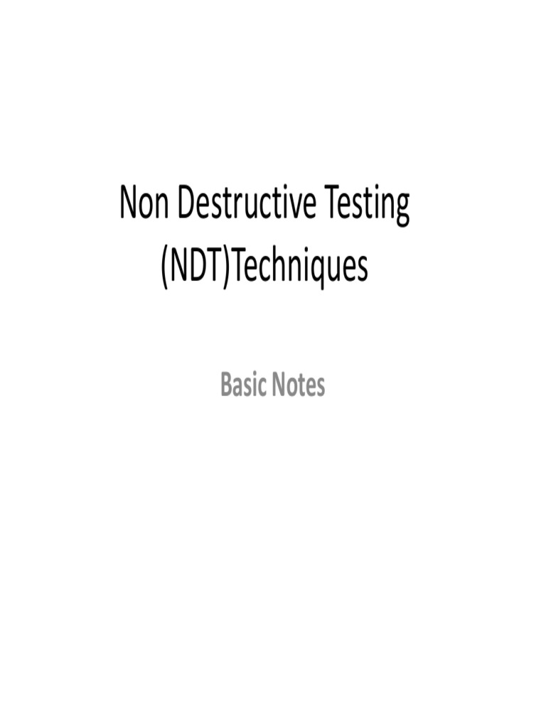 NDT | PDF | Nondestructive Testing | X Ray
