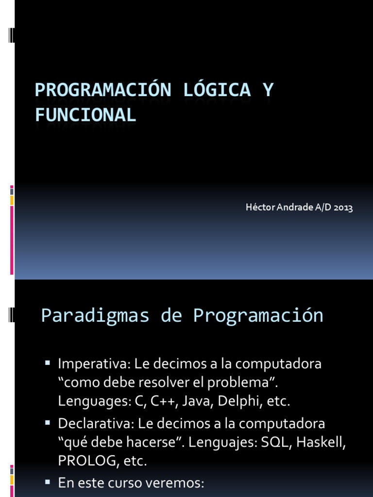 Programacion Logica y Funcional | PDF | Programacion Funcional ...
