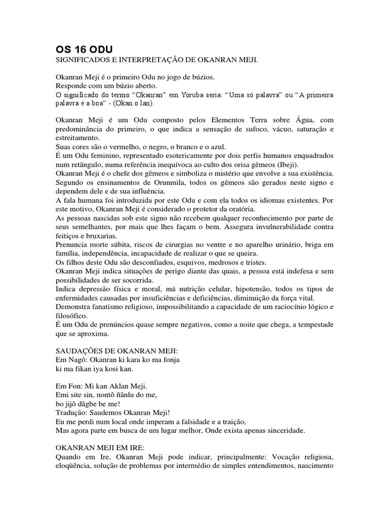 Os 16 Odu | PDF