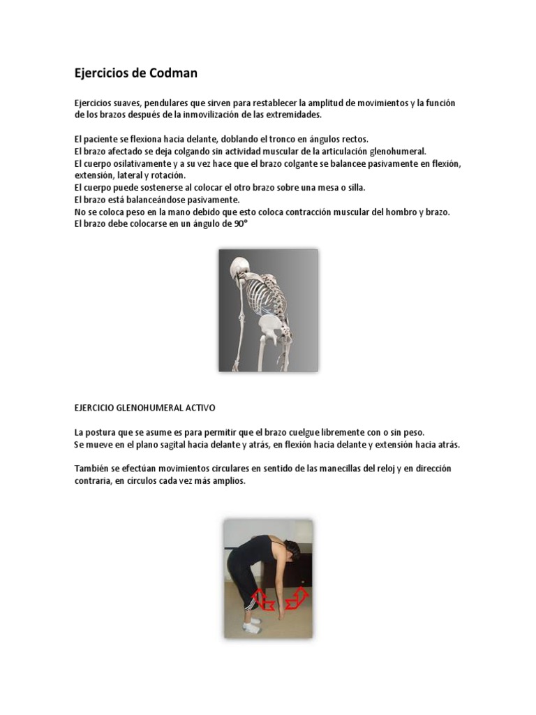 Ejercicios de Codman para Hombros | PDF