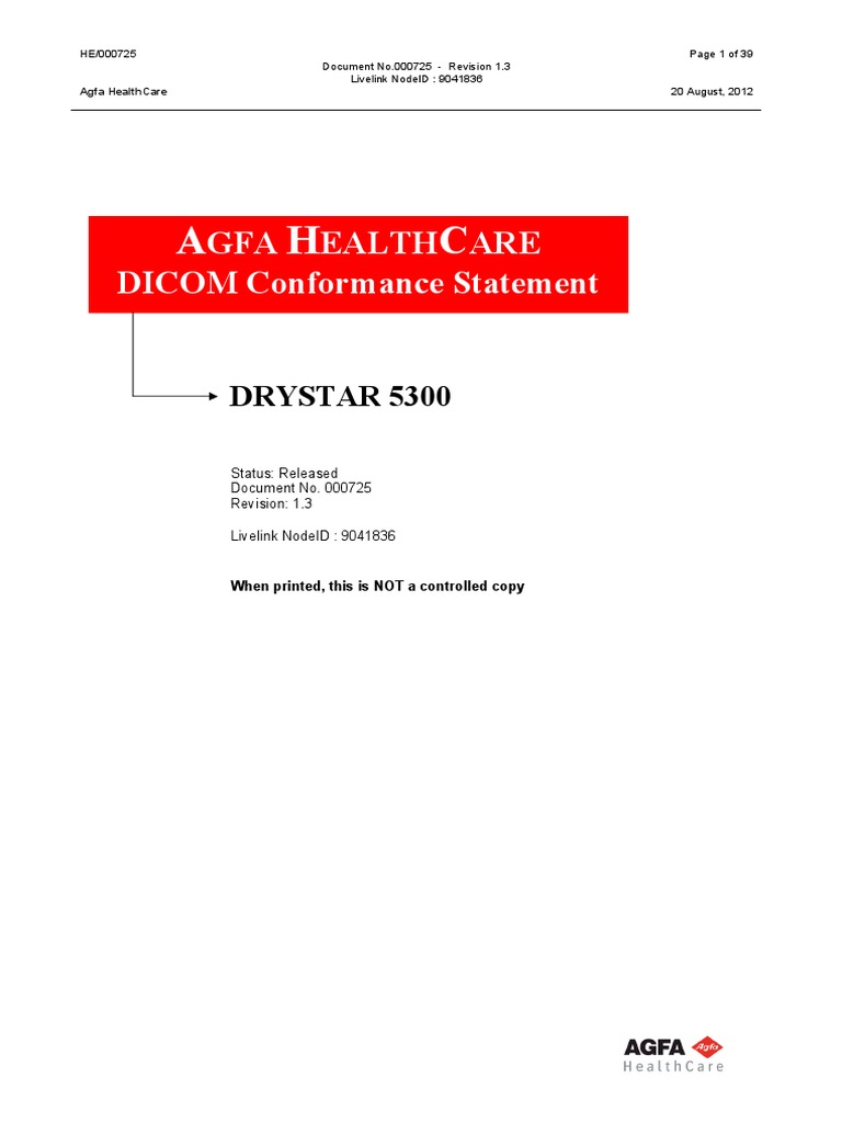 DRYSTAR 5300 DICOM Conformance Statement | PDF | Computing | Areas Of Computer Science
