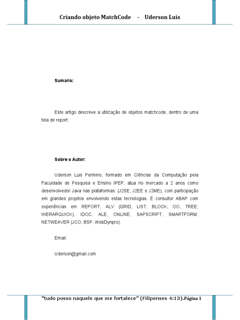 Criando MatchCode no SAP ABAP | PDF | Bancos de dados | Dados