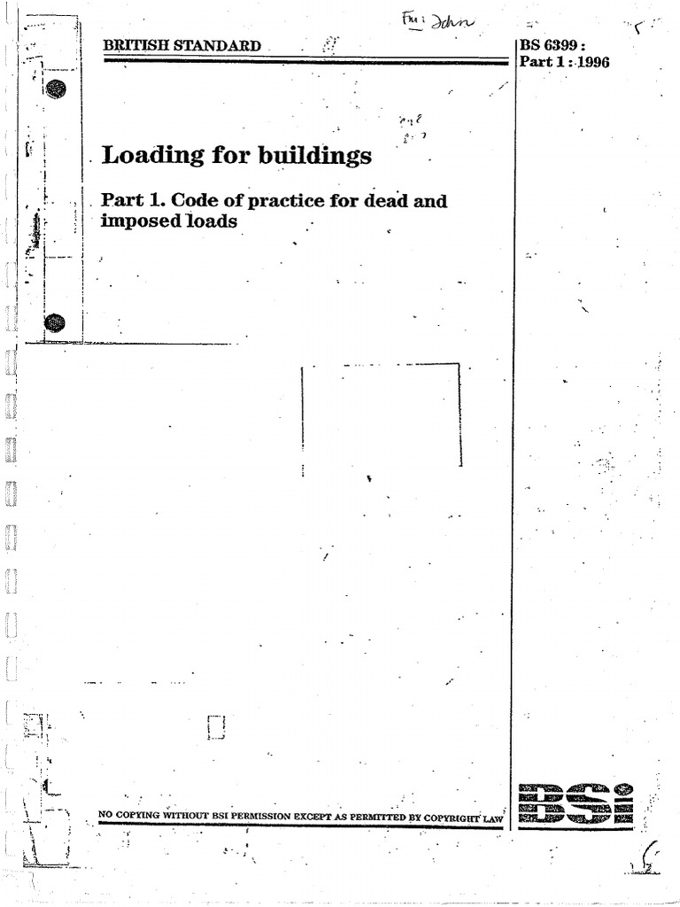 BS 6399-Part1-1996 Loading For Buildings | PDF