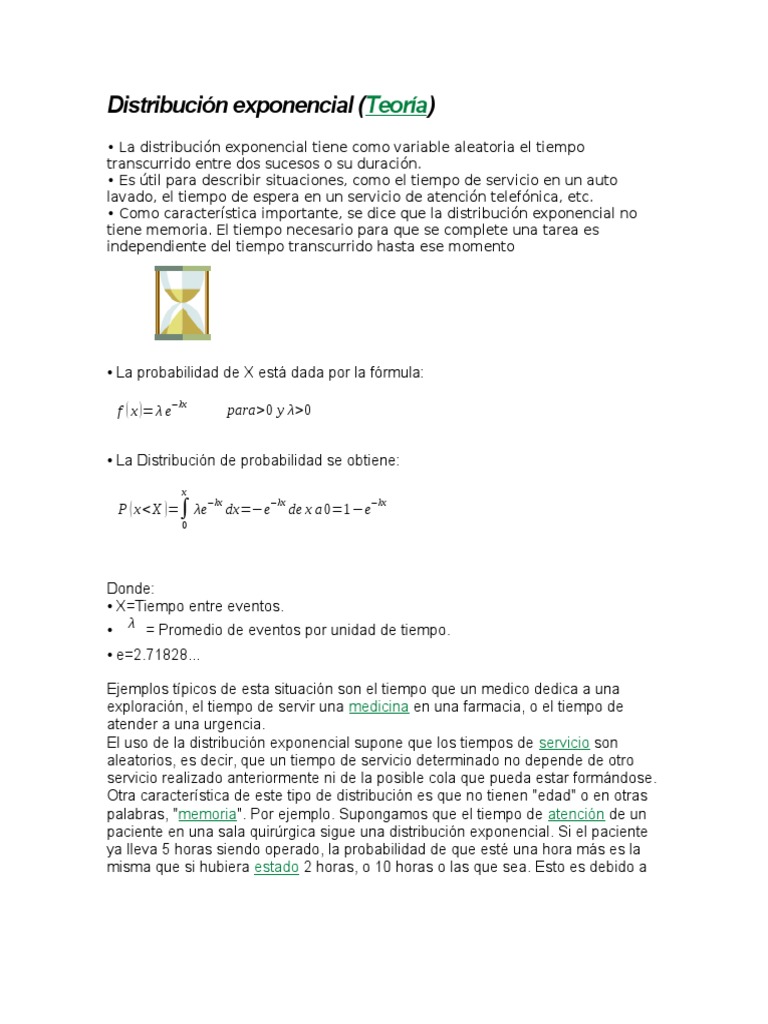 Distribución Exponencial | PDF | Distribución de probabilidad ...