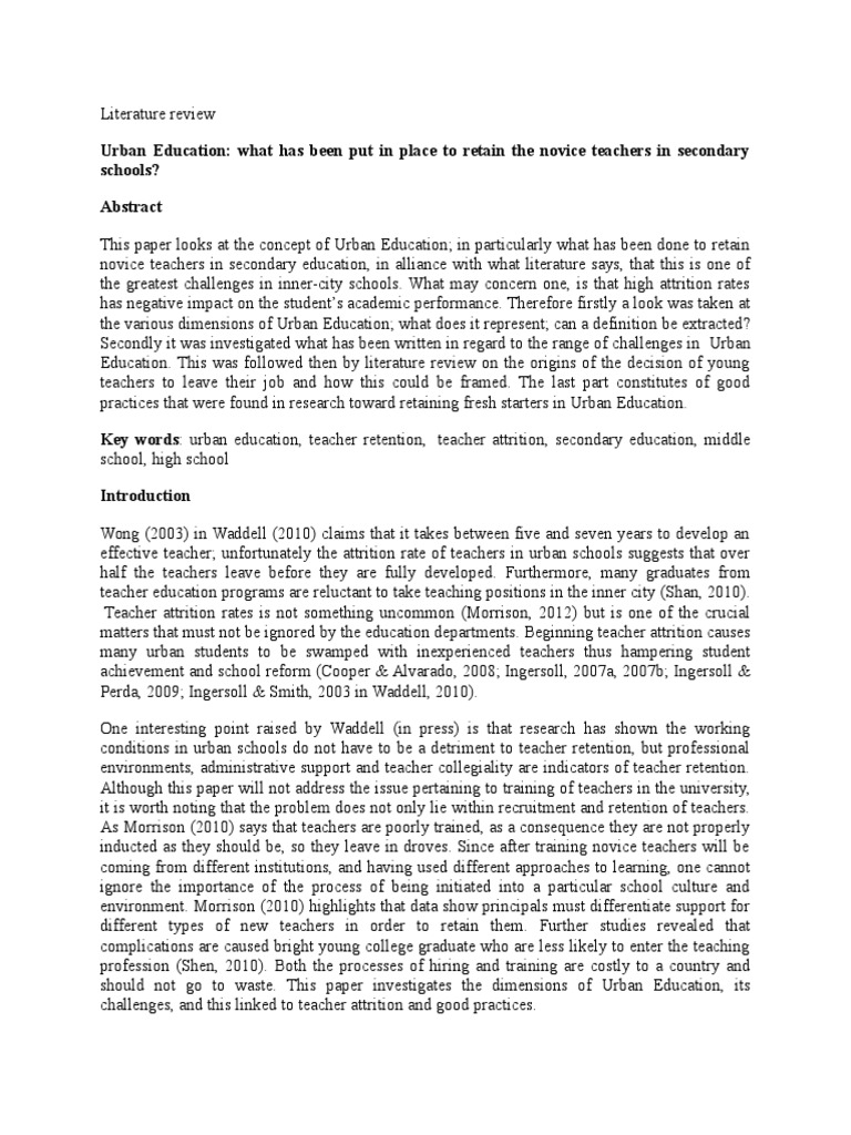Retaining Novice Teachers in Urban Schools | PDF | Teachers | Mentorship