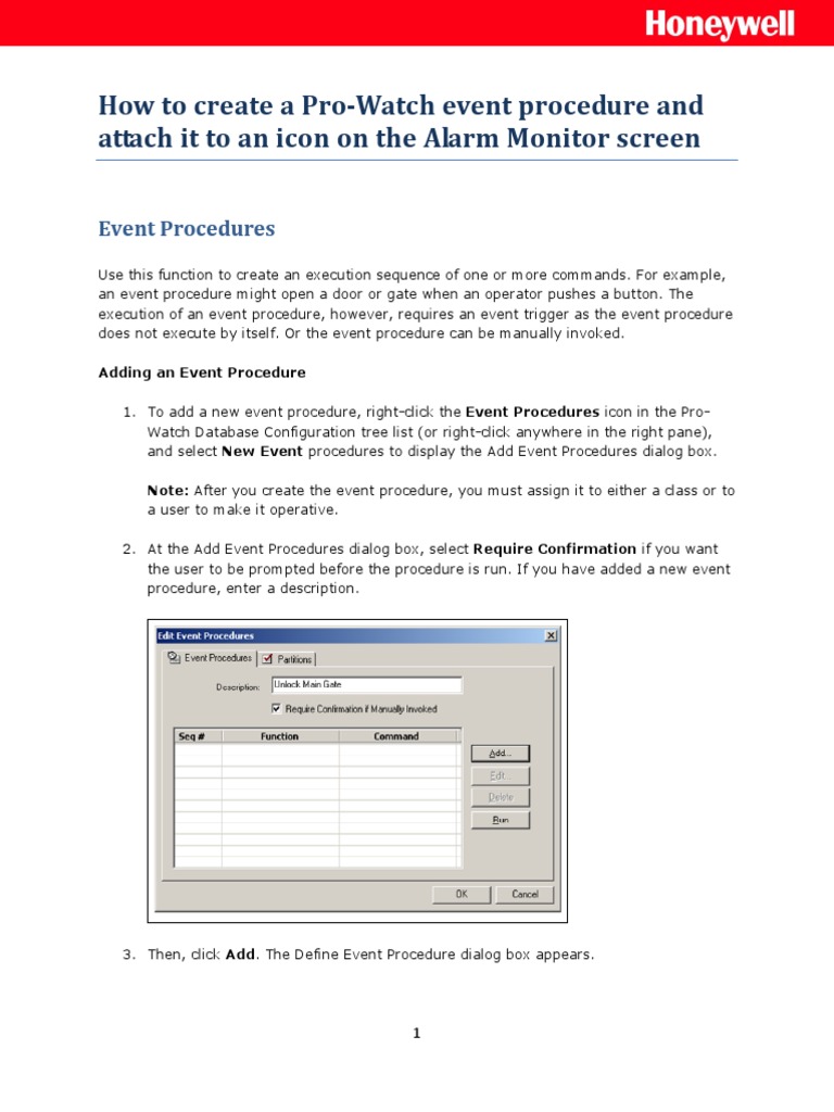How To Create A PW Event Procedure and Attach It To An Icon On The ...