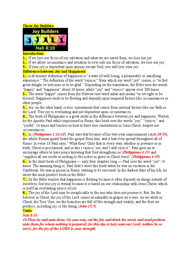 Joy Builders | PDF | Happiness | Jesus
