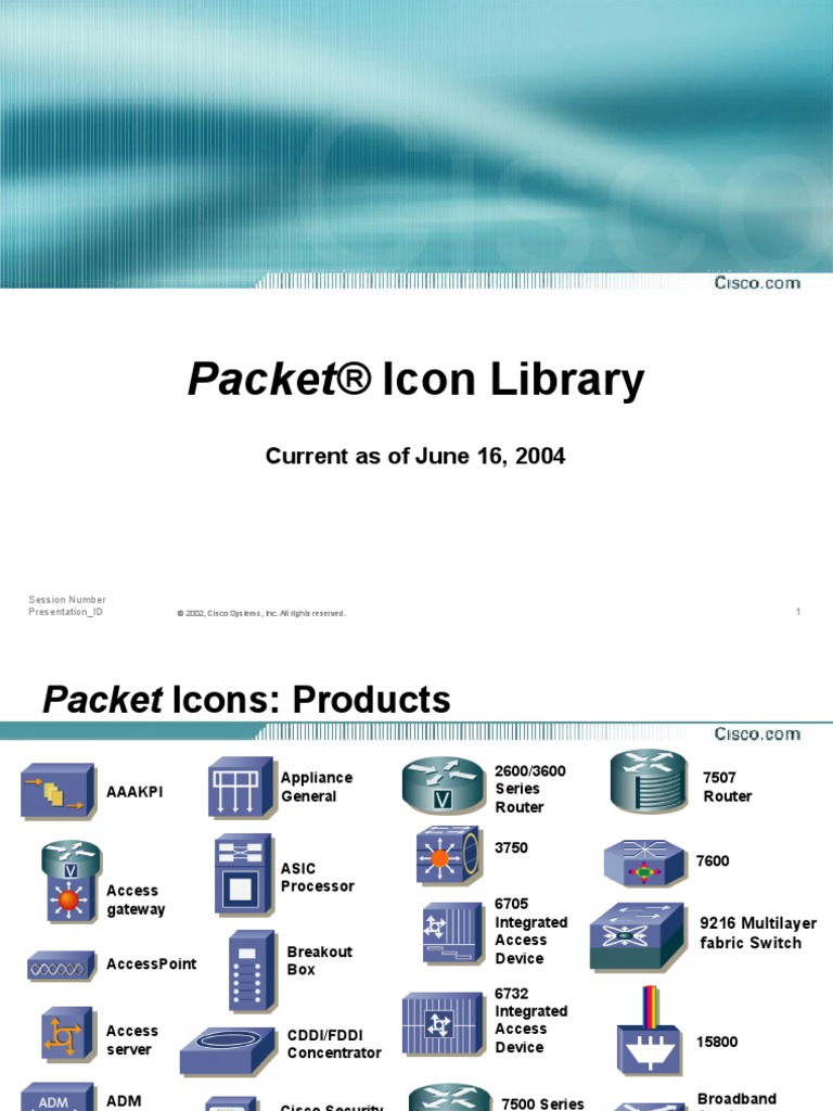 Packet® Icon Library: Current As of June 16, 2004 | PDF | Router ...