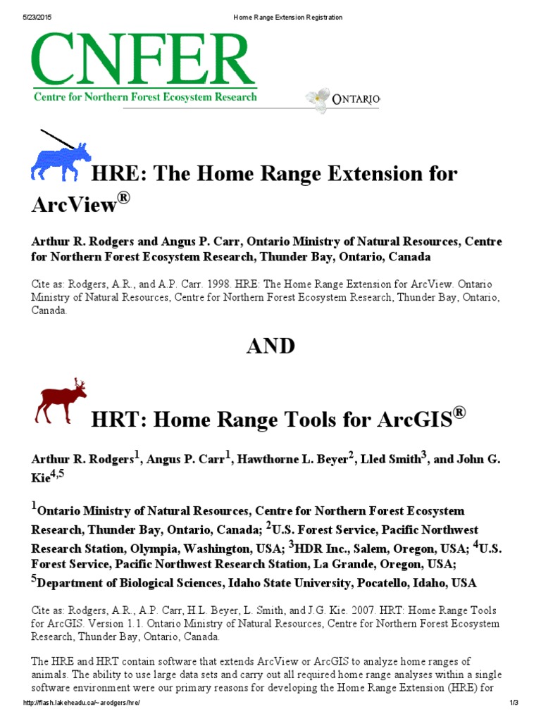 Home Range Extension Registration | PDF | Arc Gis | Portable Document ...