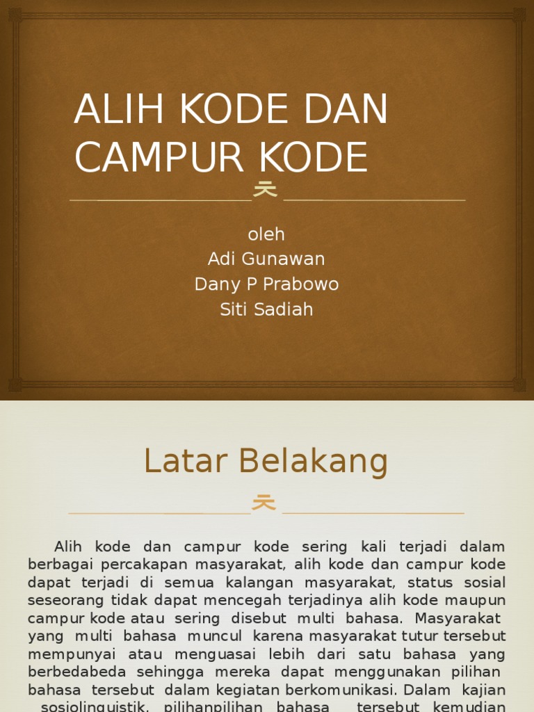 Alih Kode Dan Campur Kode | PDF