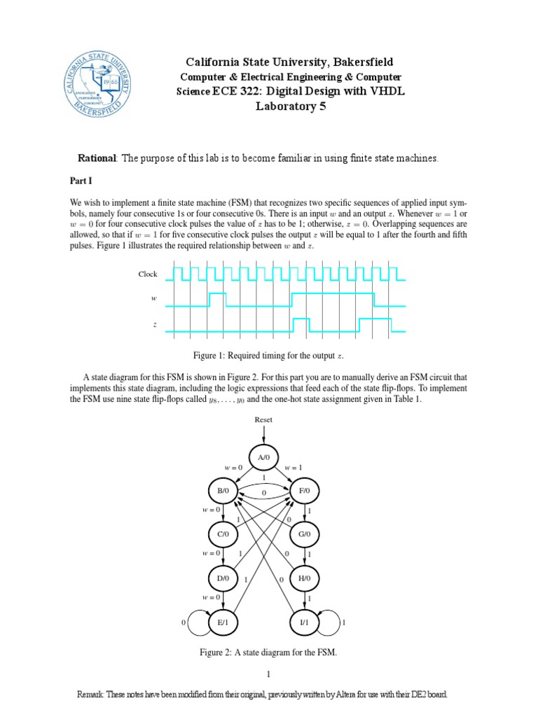 Lab 5 Digital Design With Vhdl Pdf Vhdl Field Programmable Gate Array