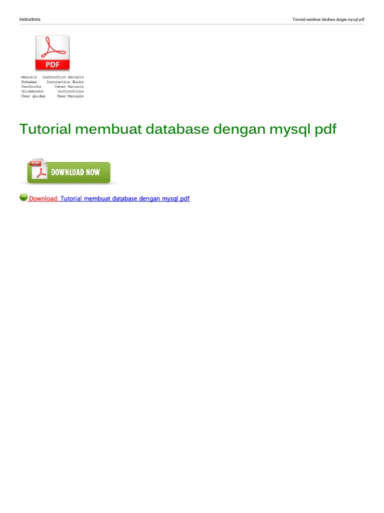 Tutorial Membuat Database Dengan Mysql PDF | PDF | Karier & Perkembangan | Komputer