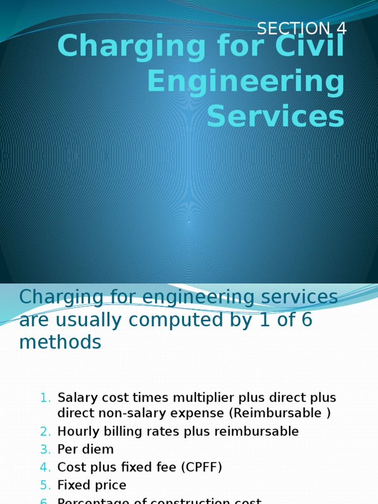 Charging For Civil Engineering Services | PDF | Salary | Expense