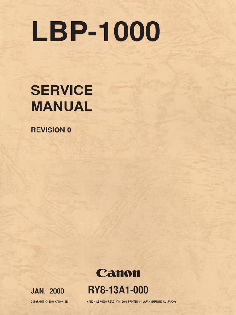 Canon LBP 1000 | Download Free PDF | Printer (Computing) | Menu