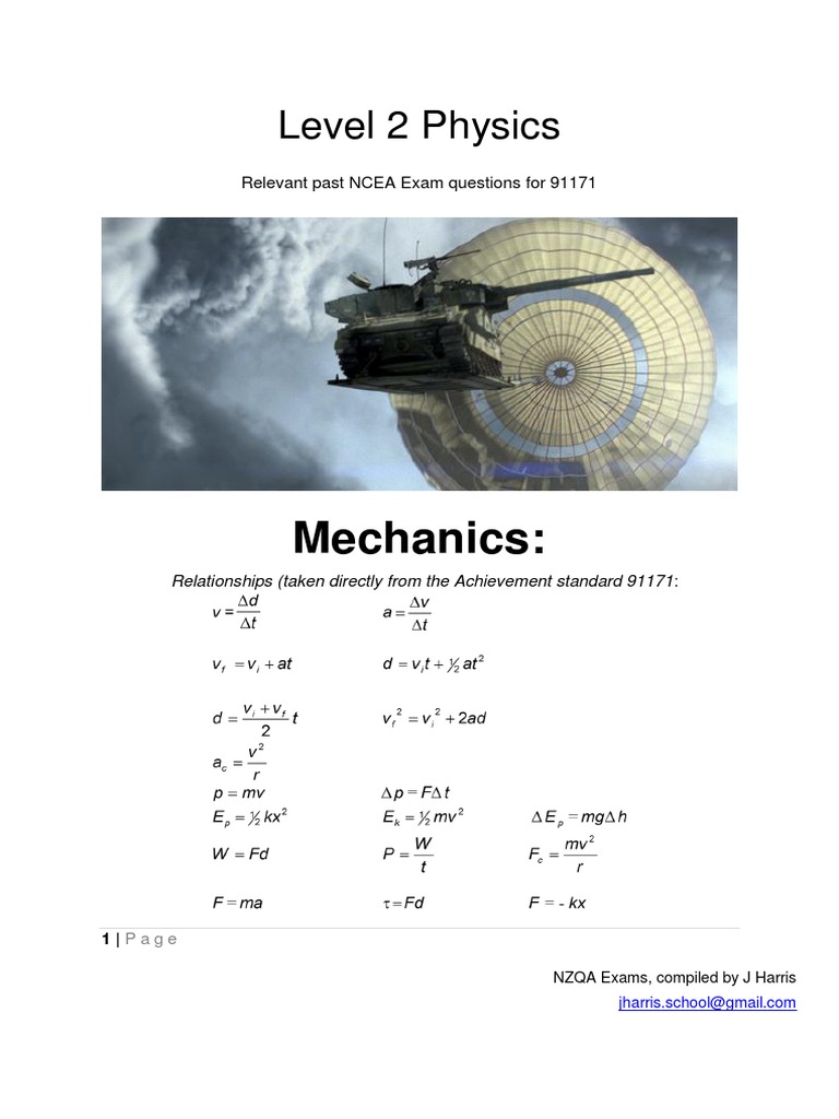 Level 2 Physics Mechanics Revision Booklet 2012 | PDF | Collision ...