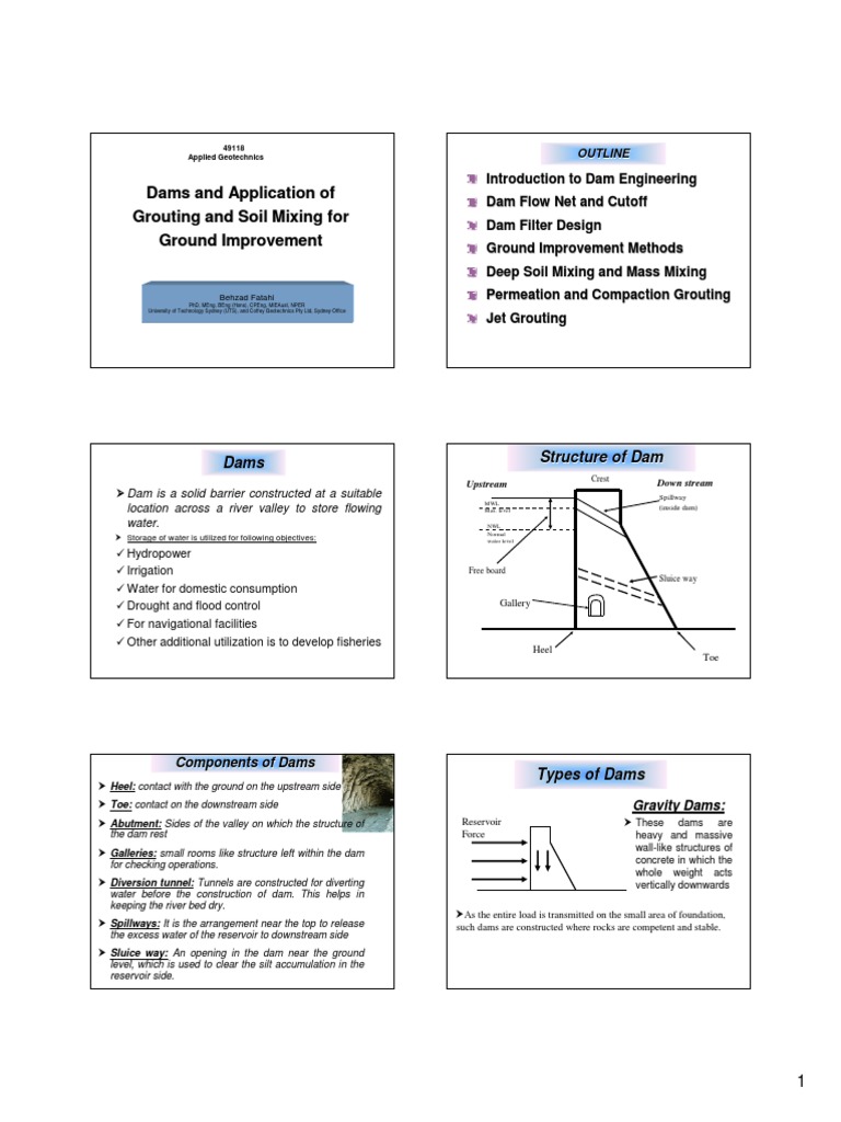Intro To Dam Engineering and Grouting-2012 | PDF | Dam | Deep Foundation