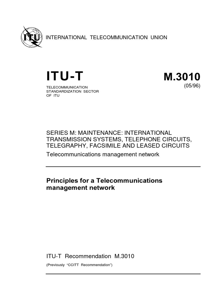 Principles for a Telecommunications Management Network: An Introduction ...