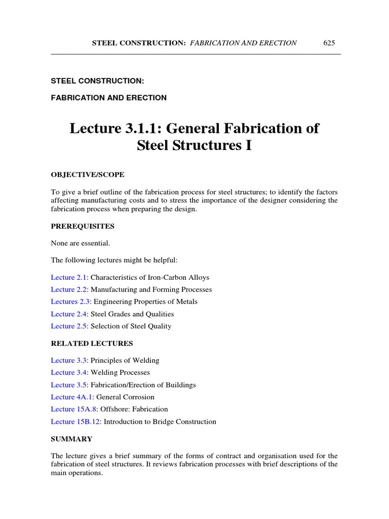 General Fabrication of of Steel Structures I | PDF | Structural Steel ...