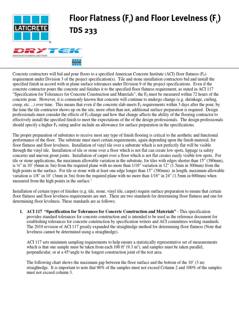 ACI 117 Dan ASTM E 1155 PDF | PDF