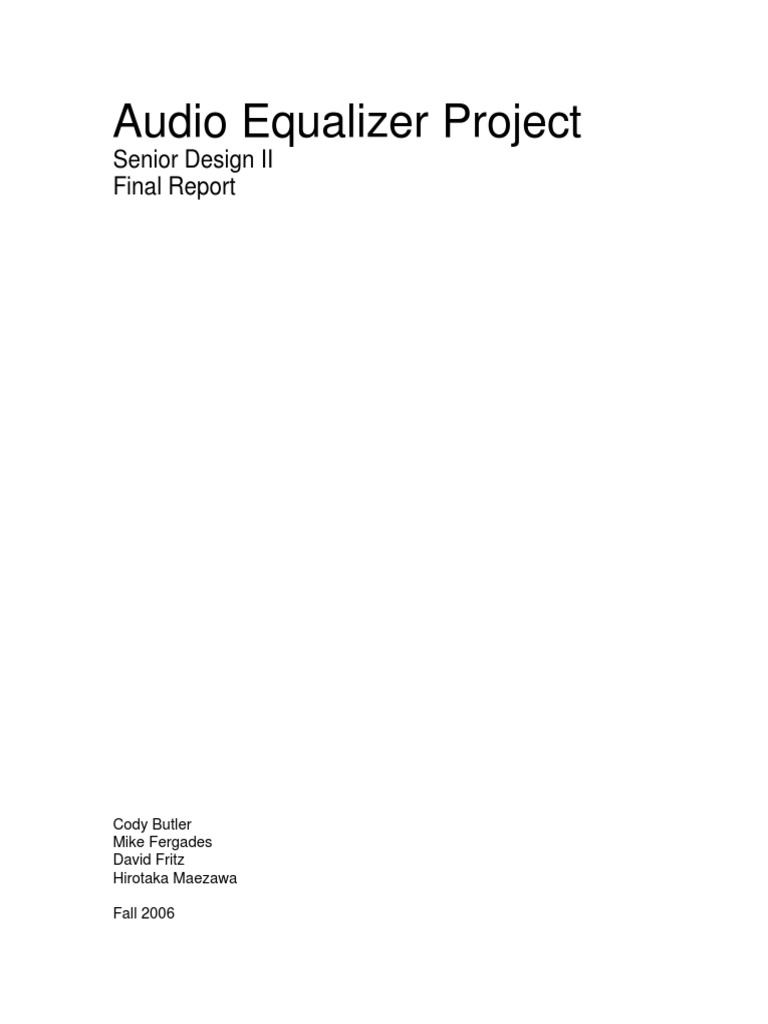 Audio Equalizer Project | PDF | Equalization (Audio) | Loudspeaker