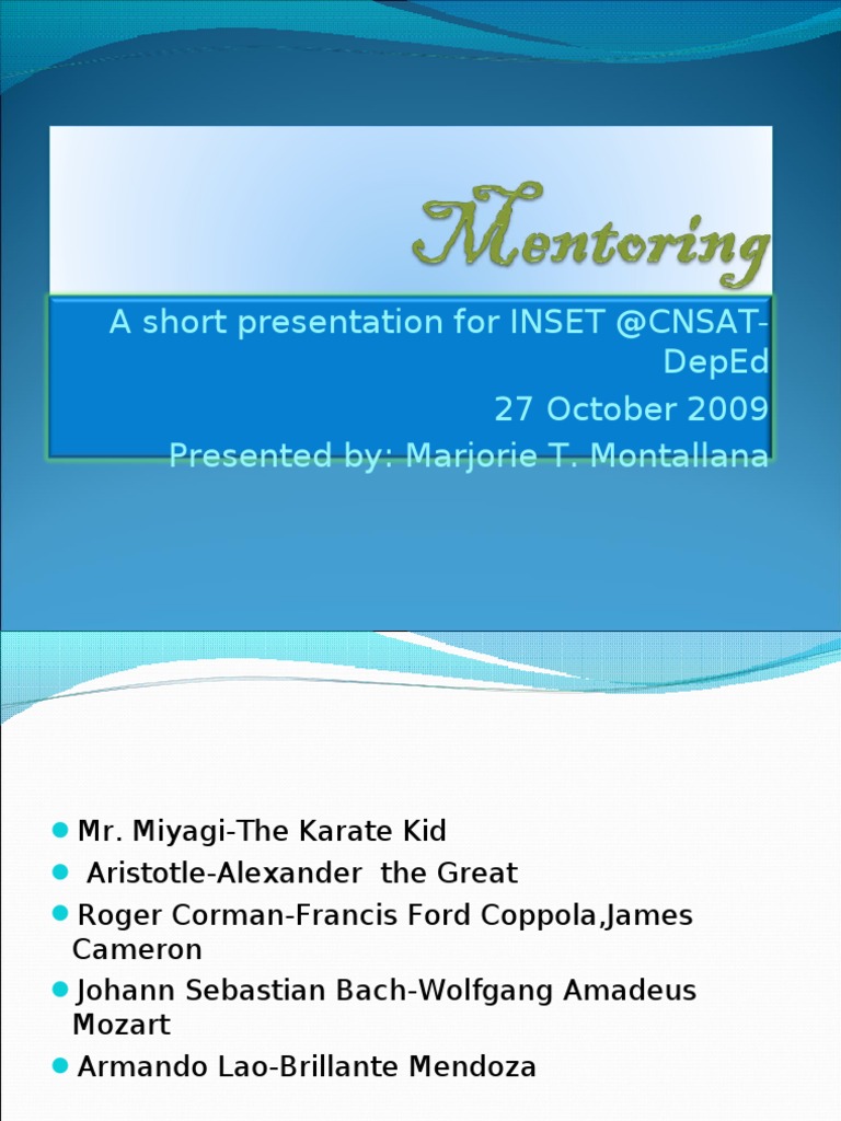 Mentoring Powerpoint | Download Free PDF | Mentorship | Learning
