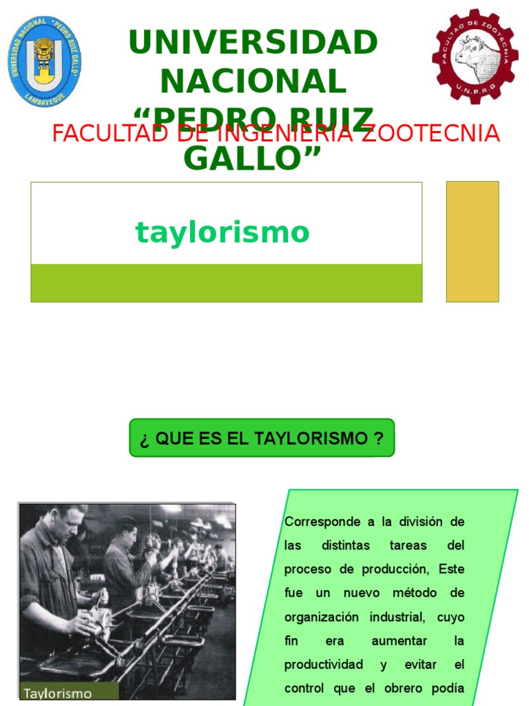 TAYLORISMO .pptx | Business | Tecnología