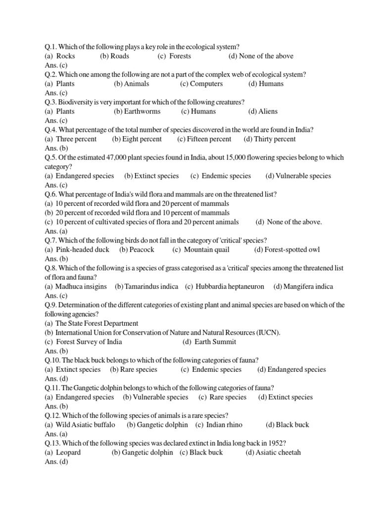 Forest And Wildlife Resources Pdf Endangered Species Wildlife