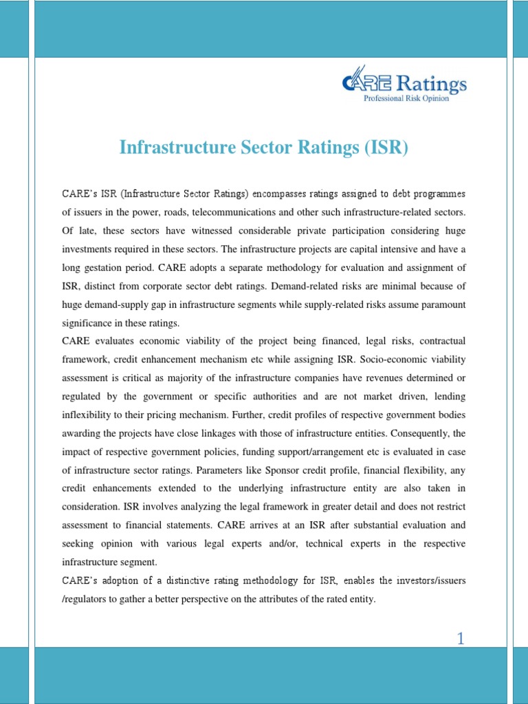 Infrastructure Sector Ratings (ISR) | PDF | Infrastructure | Risk