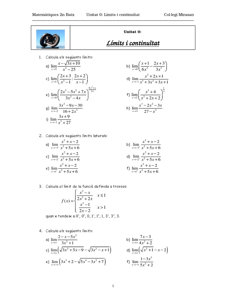 Exercicis Limits I Continuitat | PDF