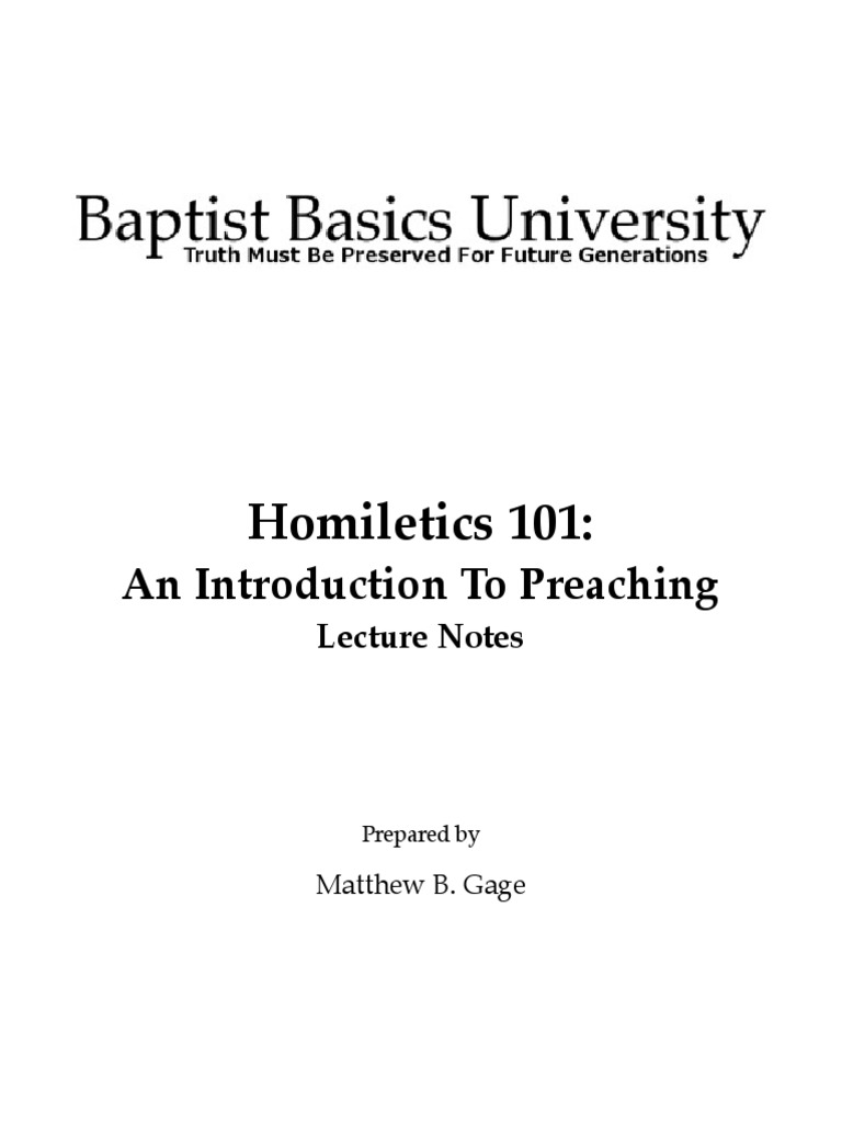 Homiletics 101: Preaching Essentials | PDF | Sermon | Homiletics