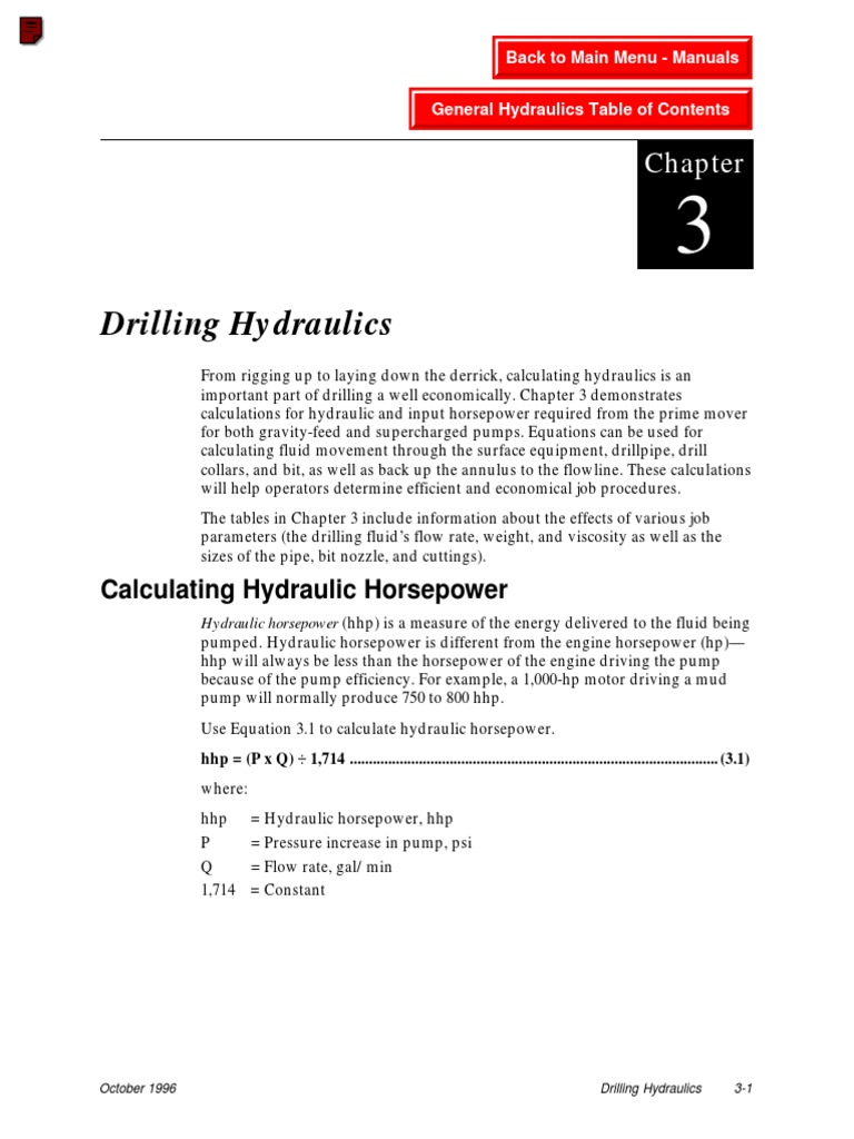 Hydraulic Horsepower Calculations in Drilling | PDF | Horsepower | Nozzle