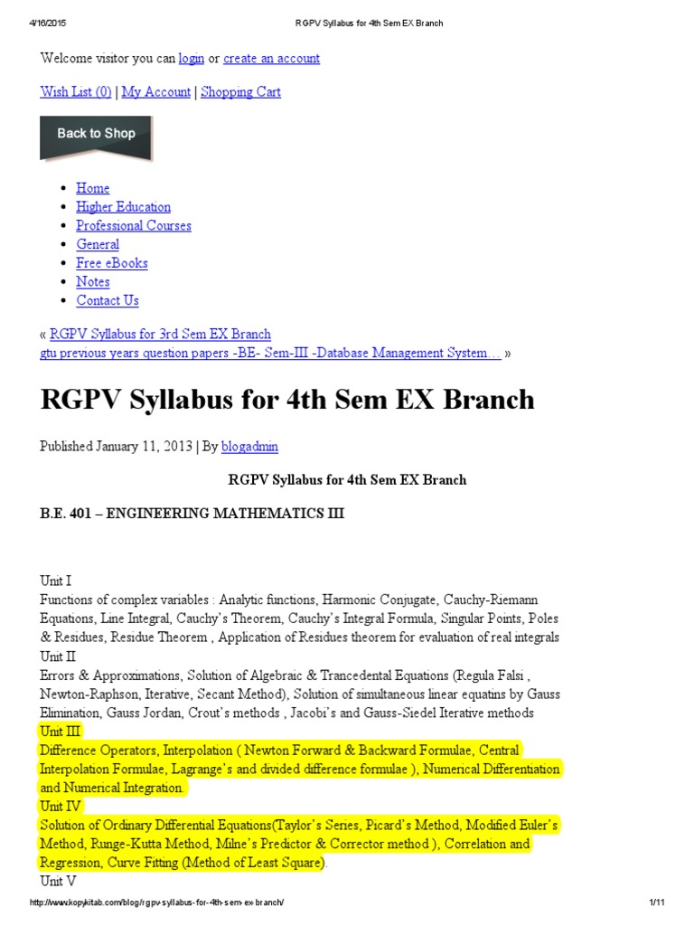 RGPV Syllabus For 4th Sem Mechanical Branch - KopyKitab Resources | Operational Amplifier ...